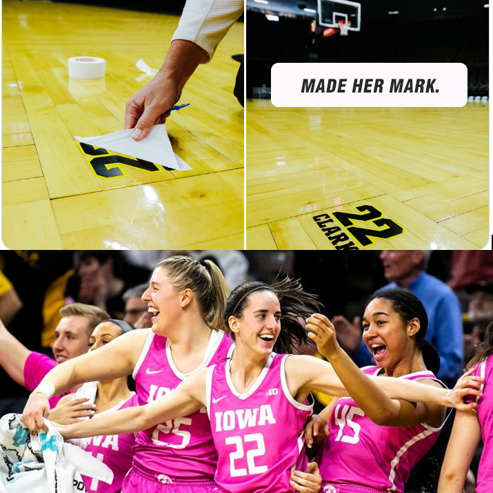 Caitlin Clark honored with decal on Iowa's court to mark record-setting ...