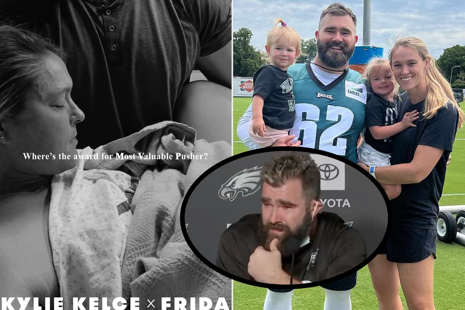 'Oh my God' Jason Kelce burst into tears as he announced that his wife ...