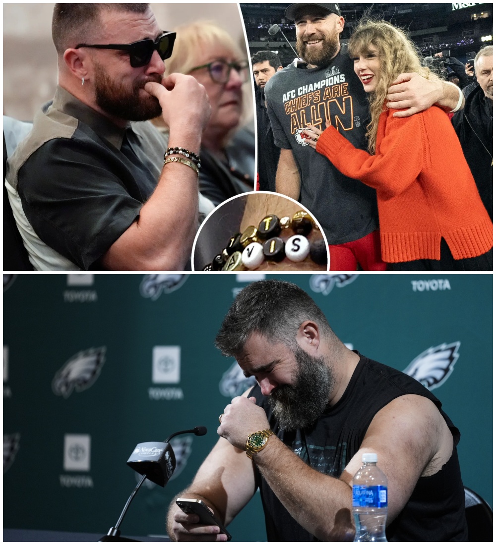 Travis Kelce wears friendship bracelet with sweet nod to Taylor Swift during Jason’s retirement ...