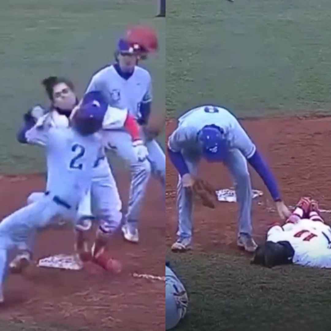 WATCH: Devastating baseball collision during college game sends ...