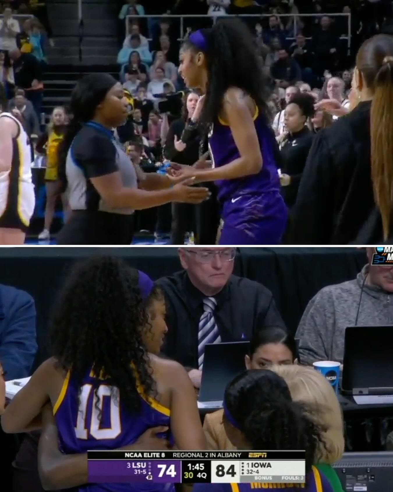 😂 Angel Reese FOULS OUT, Crowd TAUNTS Her, Waving BYE | Elite Eight ...