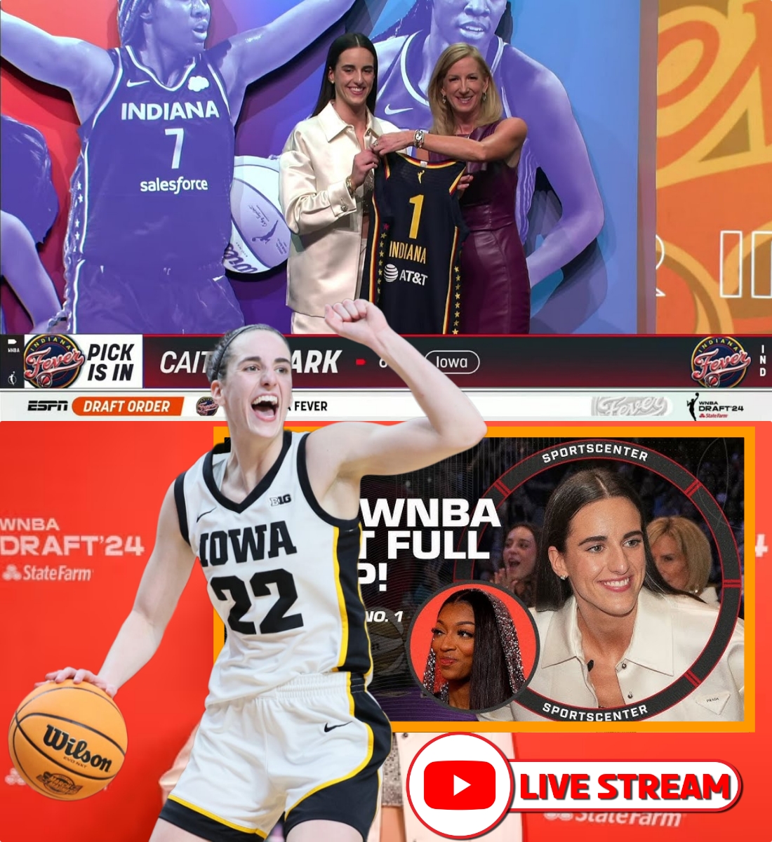 LIVE EXCLUSIVE: Interview with Caitlin Clark at the 2024 WNBA Draft ...
