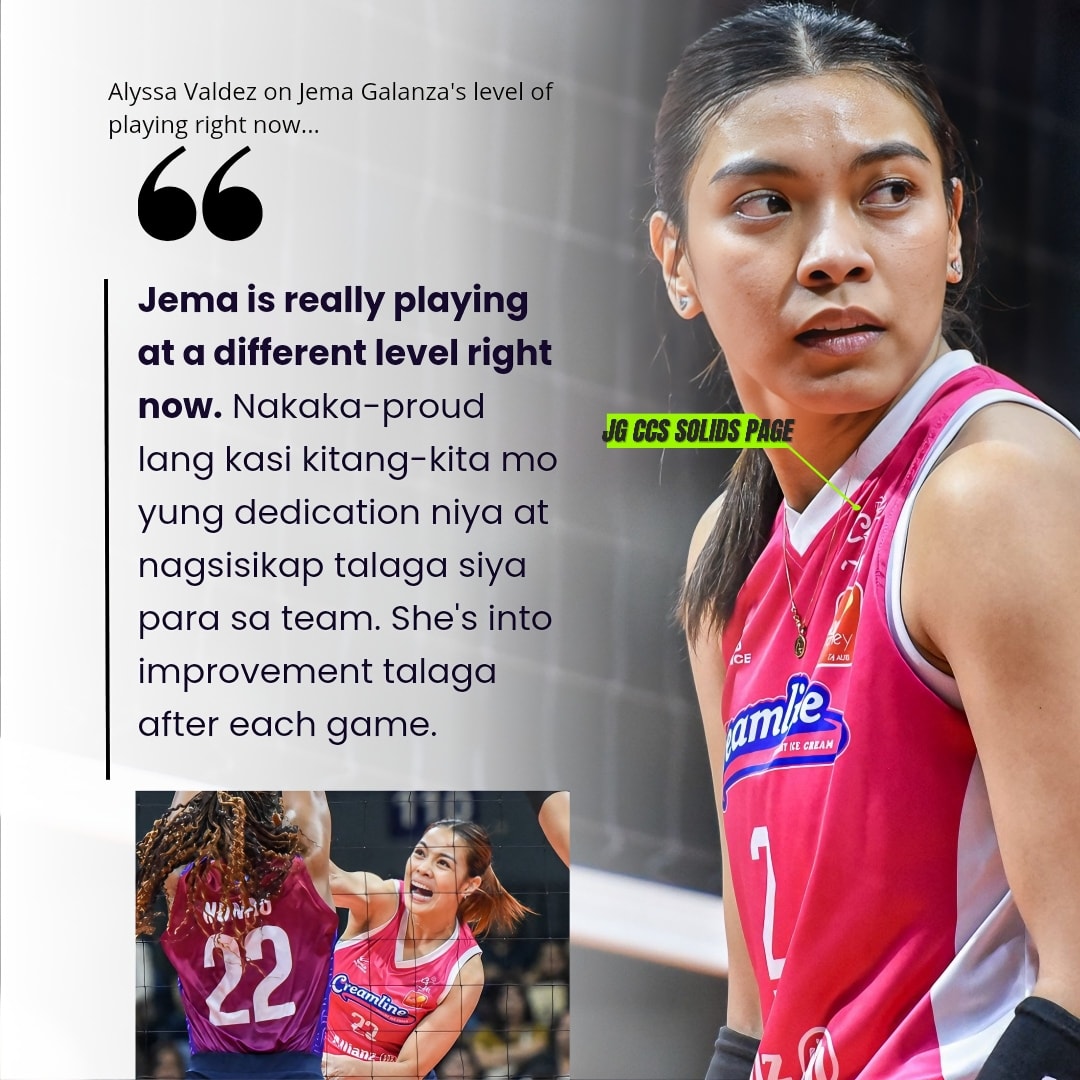 "𝙅𝙀𝙈𝘼 𝙂𝘼𝙇𝘼𝙉𝙕𝘼 𝙞𝙨 𝙖𝙩 𝙖 𝙙𝙞𝙛𝙛𝙚𝙧𝙚𝙣𝙩 𝙡𝙚𝙫𝙚𝙡 𝙣𝙤𝙬"💗 HINANGAAN ni Phenom Alyssa Valdez ang improvement at ...