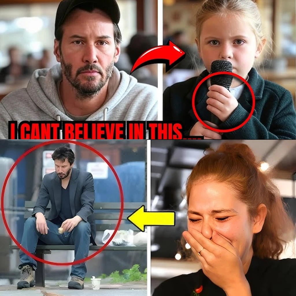 Keanu Reeves is surprised by a girl singing in a restaurant to pay for ...