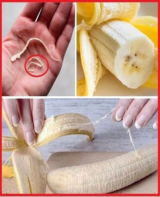 This is why the bananas have these tiny strings on them. They haunt you ...
