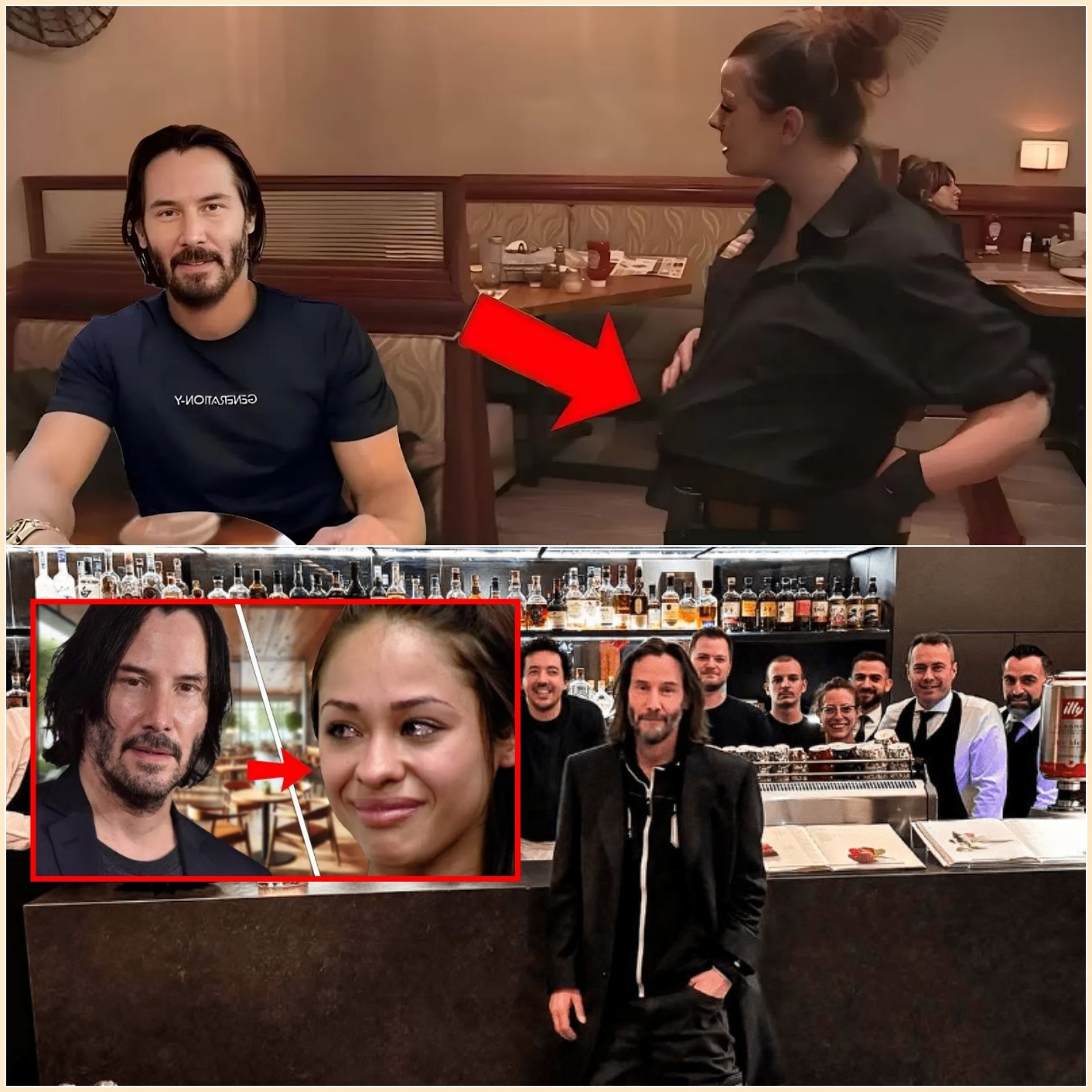 BREAKING: Keanu Reeves notices a pregnant waitress working hard at a ...