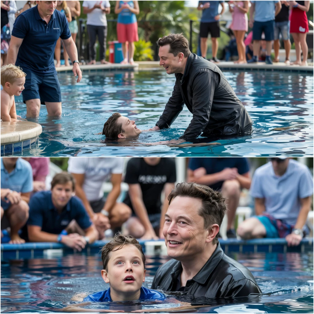 Elon Musk Jumps into Pool to Save Drowning Boy – Then he Sees His ...