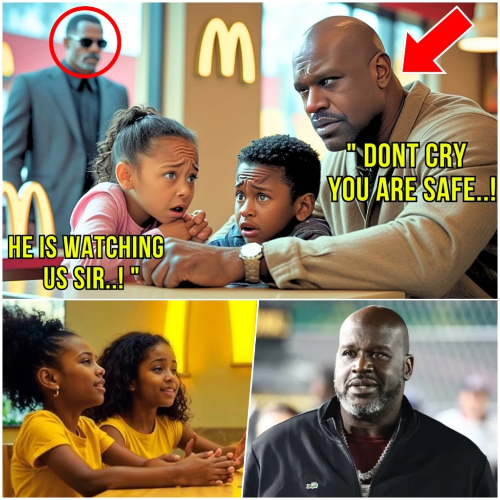 Little black twins whisper to Big Shaq at McDonald's—What did they say ...